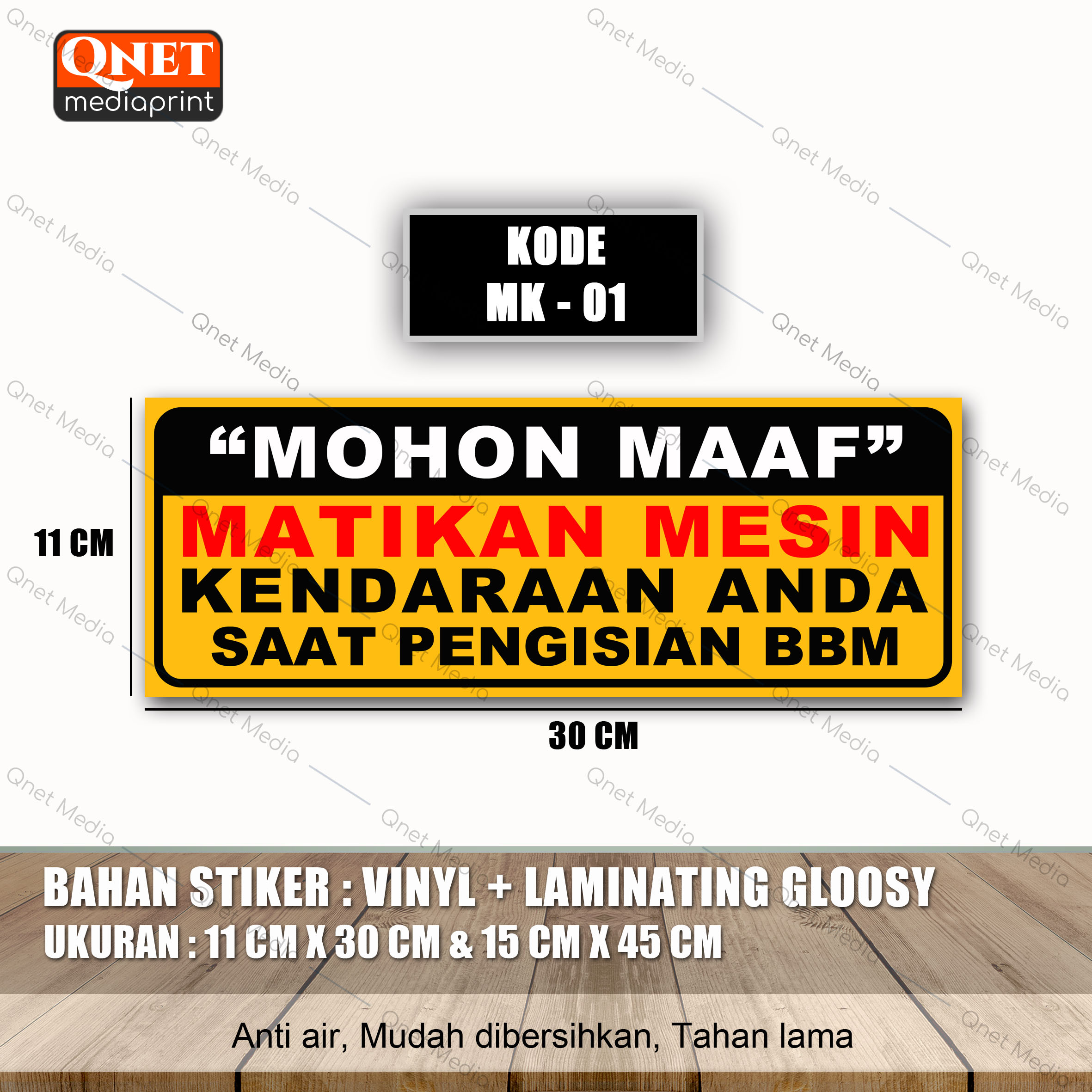 STIKER MATIKAN KENDARAAN + LAMINASI GLOSSY | Lazada Indonesia