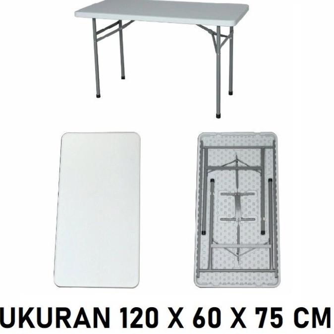 Meja Lipat Kotak Bulat Plastik Fiber Rapat Banquet Makan Cafe Piknik ...