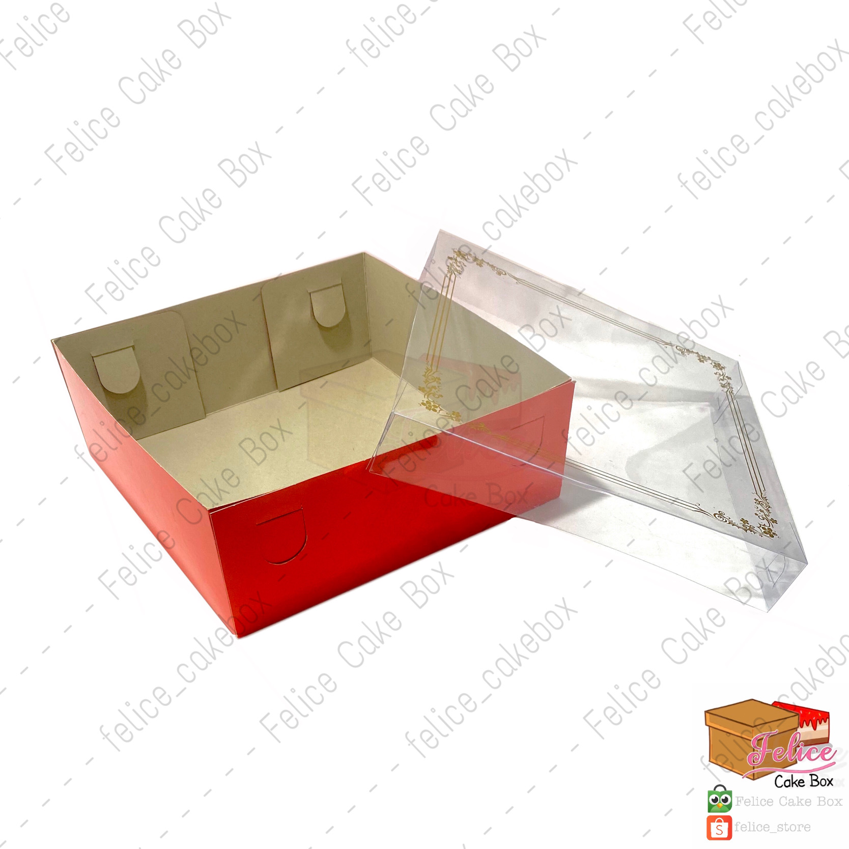 10 pcs | BOX KUE TUTUP MIKA 22x22x8 cm / BOX KUE LAPIS LEGIT / DUS BOLU ...