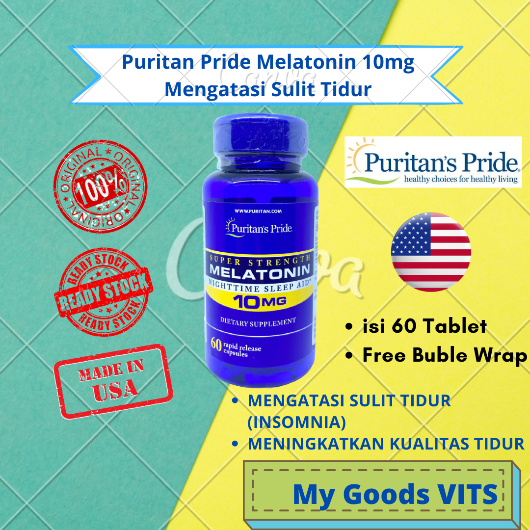 Puritan Pride Suplemen Vitamin Melatonin 10mg isi 60 Kapsul Mengatasi ...