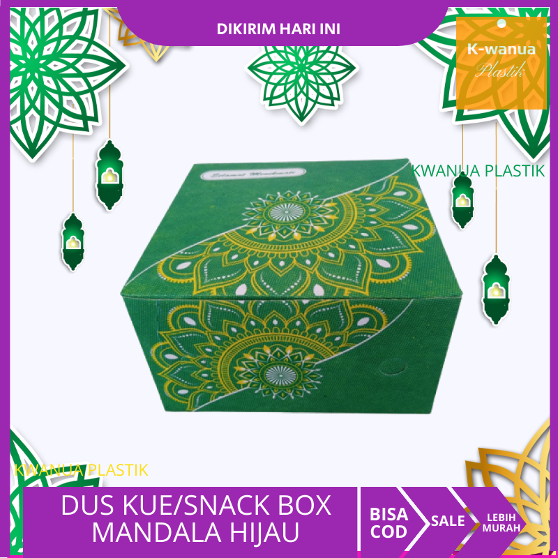 Dus Snack Murah, Dus Kue Murah, Dus Warna Hijau, Snack Box Hijau isi 50 ...