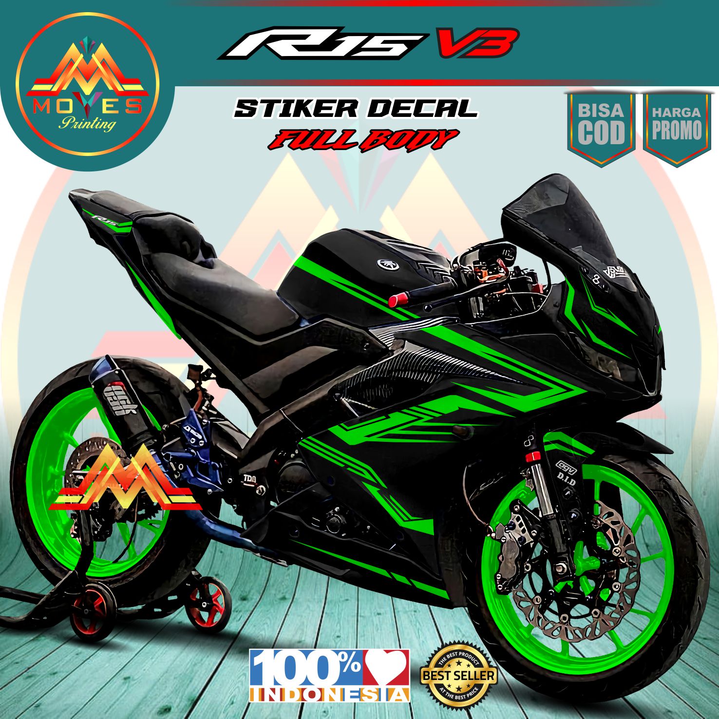 ( COD & TERBARU )⭐⭐⭐⭐⭐ stiker r15 v3 stiker motor yamaha r15 v3 full ...