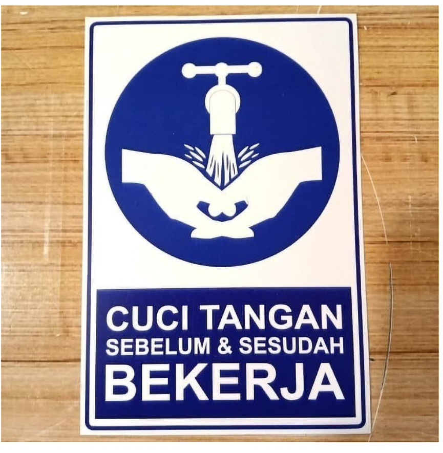 SIGN STICKER CUCI TANGAN SEBELUM & SESUDAH BEKERJA UK 15X20CM K3 rambu ...