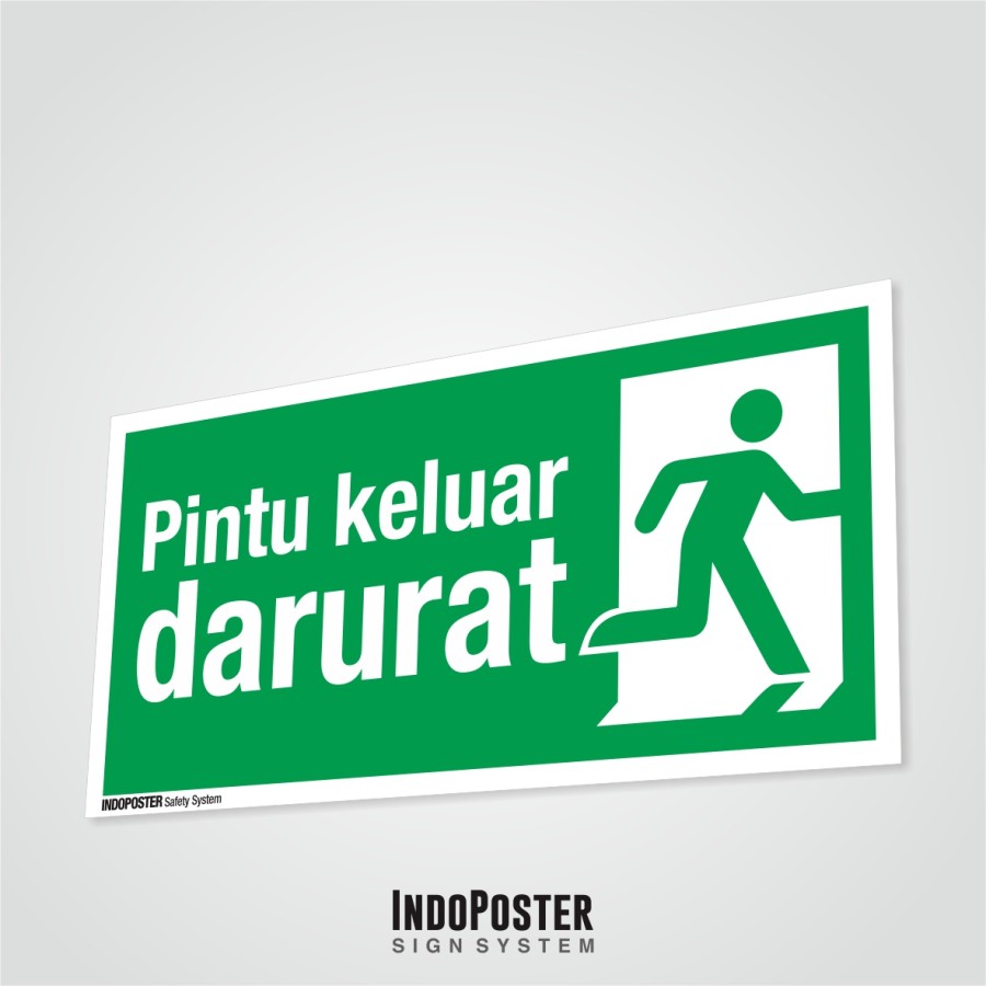 Stiker Label K3 Safety Sign Tanda Pintu Keluar Darurat | Lazada Indonesia