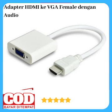 KABEL ADAPTER HDMI KE VGA FEMALE / KABEL KONVERTER DARI HDMI KE VGA / PENYAMBUNG VGA HDMI ...