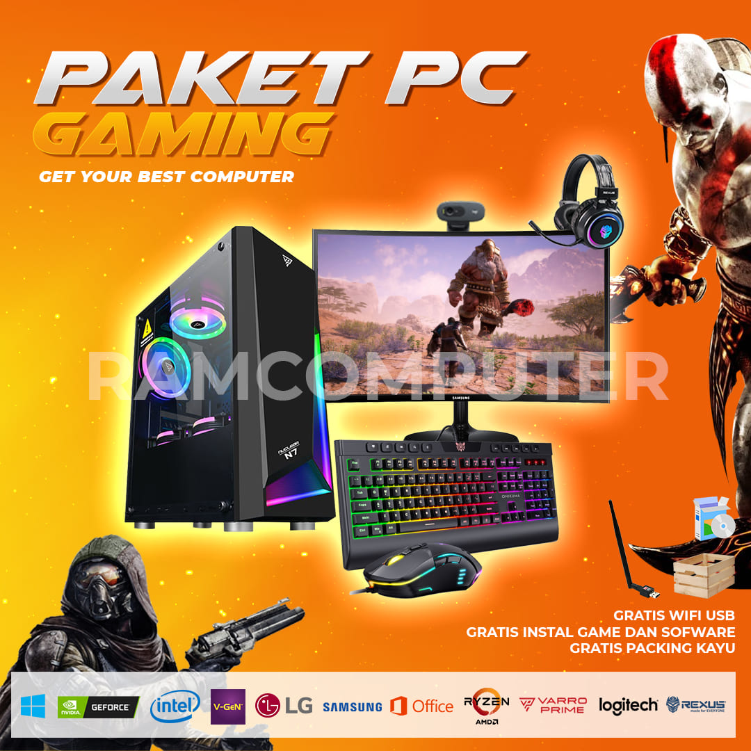 PC Gaming Fullset Intel Core I7 RAM 8gb VGA GT 730 2gb LED 19" BONUS ...