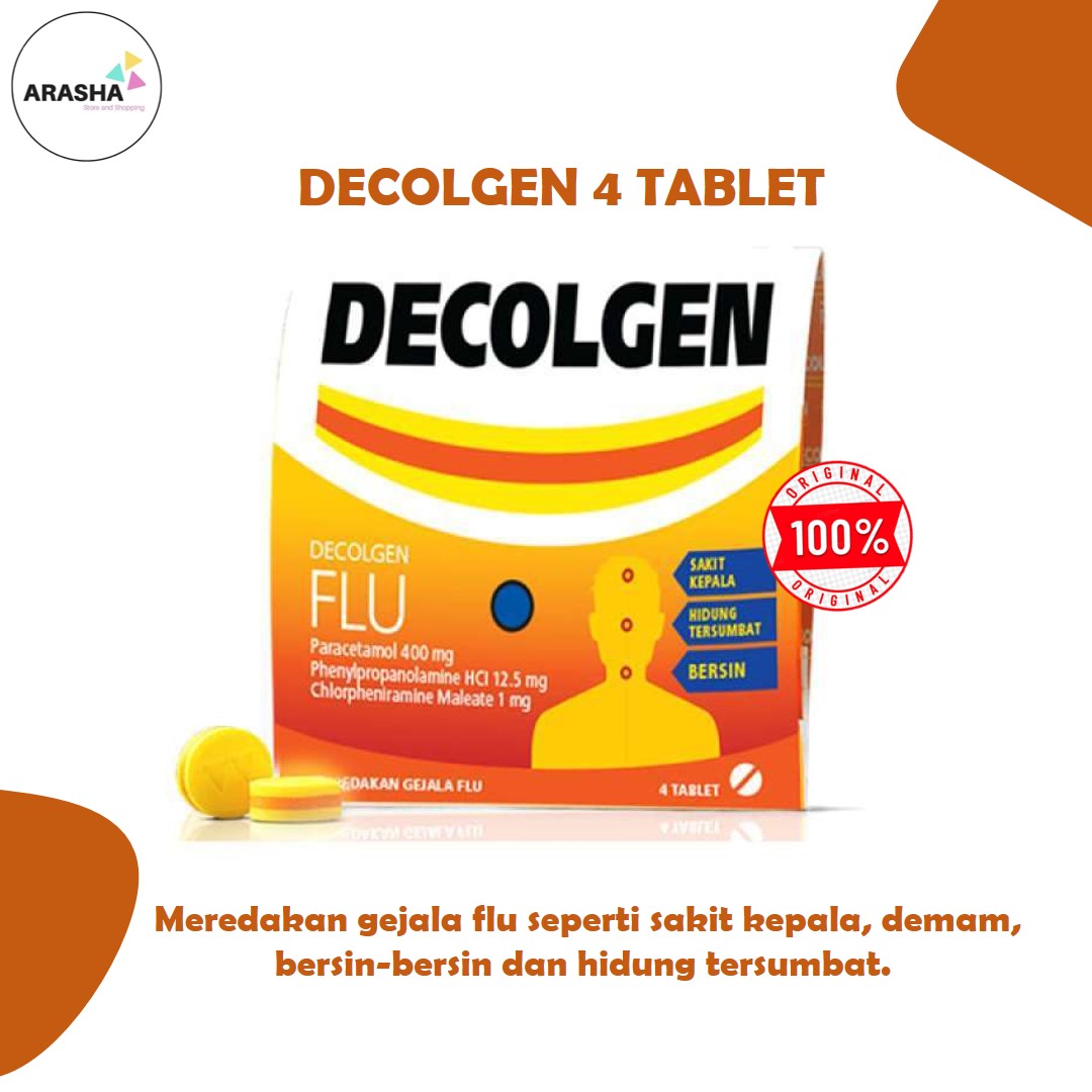 DECOLGEN TABLET Obat Flu/Sakit Kepala/Demam/Hidung Tersumbat/Bersin ...