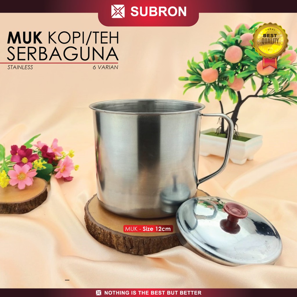SUBRON Muk Stainless 12 cm 900ml Cangkir Serbaguna Kopi Teh Susu Murah | Lazada Indonesia