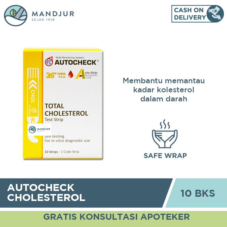 Strip Autocheck Cholesterol Isi 10 Strip - Alat Strip Tes Kolesterol ...