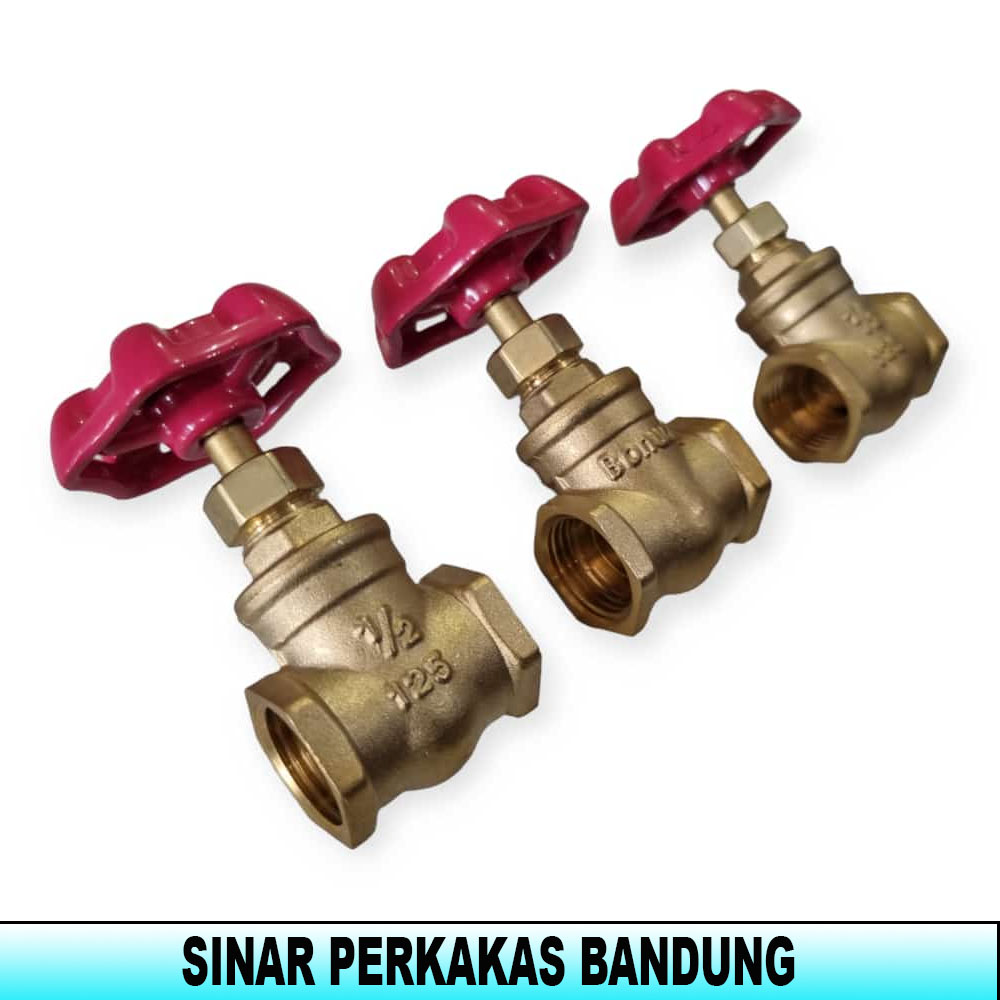 Stop Kran Kuningan1/2'' GATE VALVE BRASS 1/2 inch Drat Stop Kran Air 1/ ...