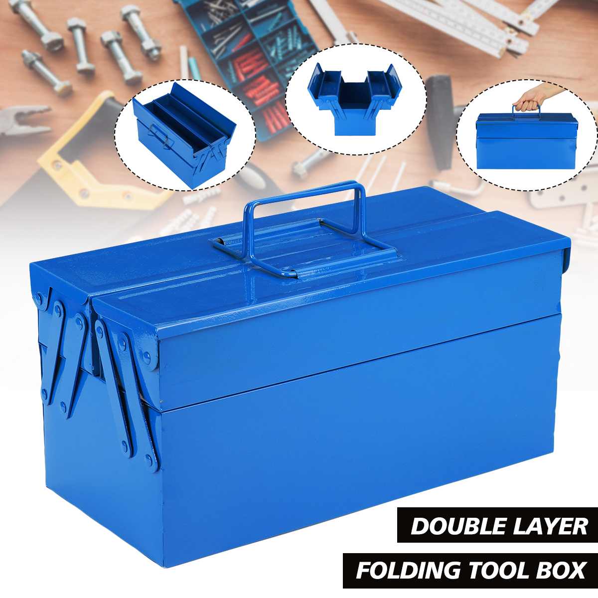 Tool Box Besi 2 susun Tempat Perkakas Kerja / Biru - Kotak Perkakas ...