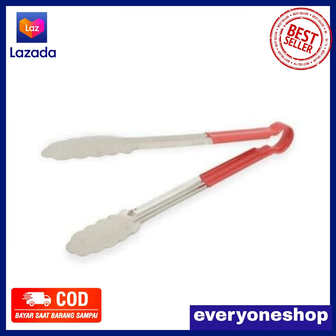 Capitan makanan/Japitan Gorengan serbaguna 30 CM Stainless gagang merah ...