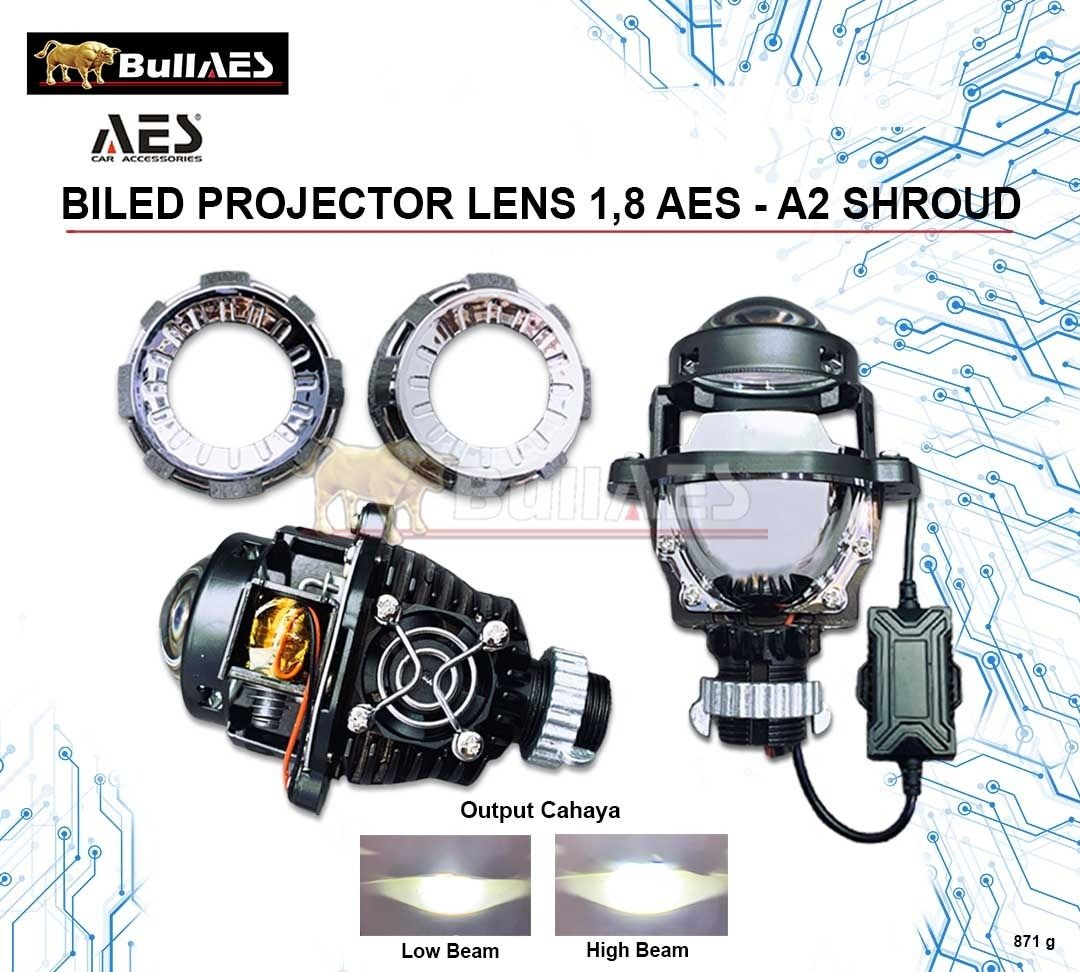 Projector Biled Mini 1,8 inci AES original untuk motor dan mobil ...
