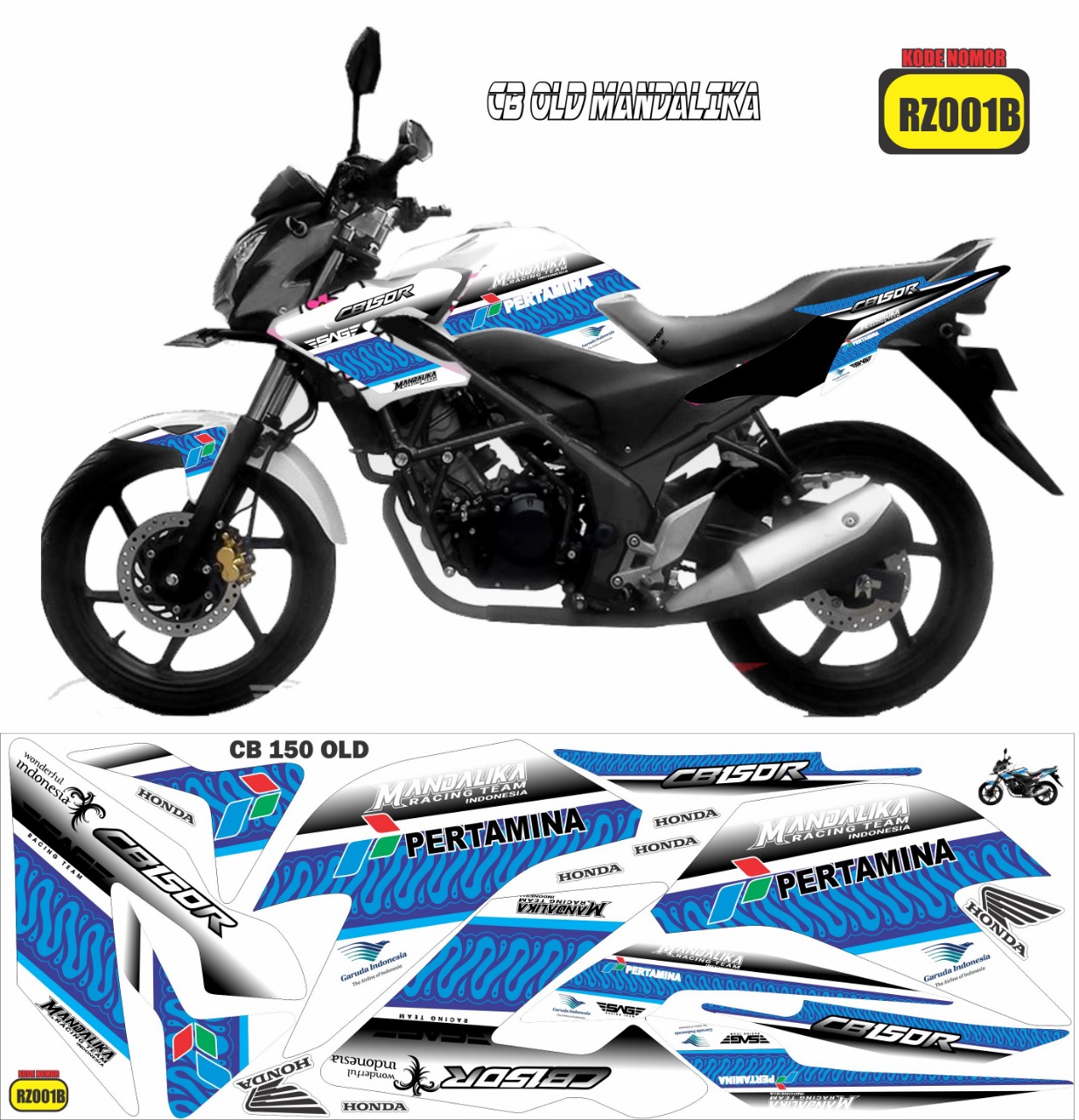 Stiker Striping CB 150 R Old lama Variasi 1 Pertamina Mandalika Sticker ...