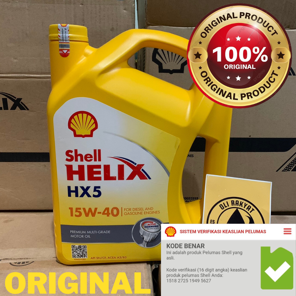 Shell HELIX HX5 15W-40 Galon (4 Liter ) | Lazada Indonesia
