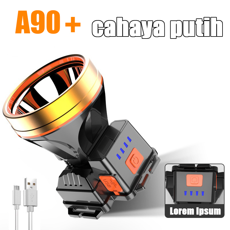 Lampu depan/senter kepala super terang/senter terang jarak jauh/senter ...