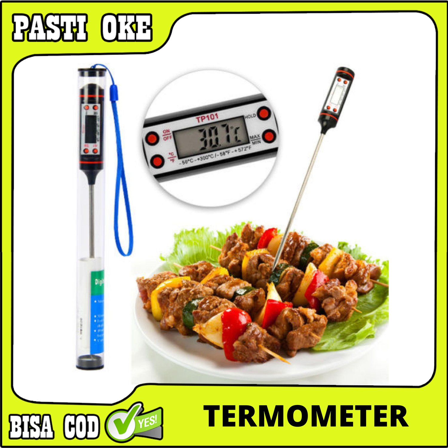 Termometer Digital Masak Alat Pengukur Suhu Makanan Termometer Makanan ...