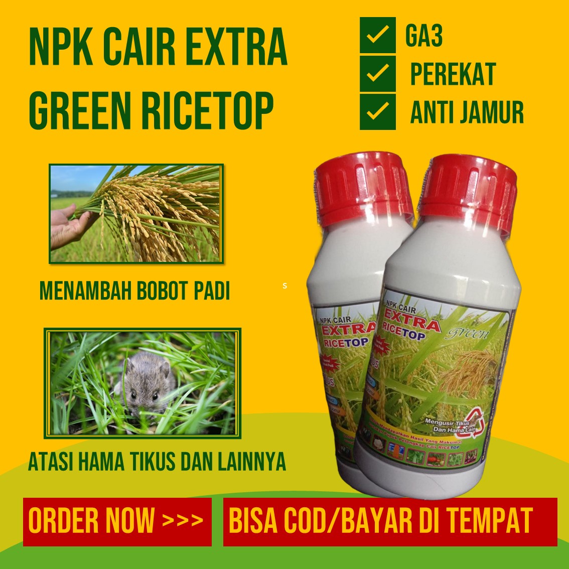 100% ORIGINAL Obat Padi Cepat Panen Bobot Besar dan Berat EXTRA GREEN ...