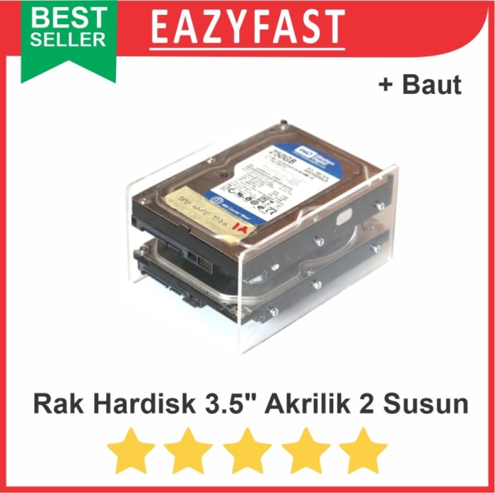 Rak HDD Stand Hardisk Bay 3.5 Akrilik 2 Susun Tray Dock Stack Shelves ...