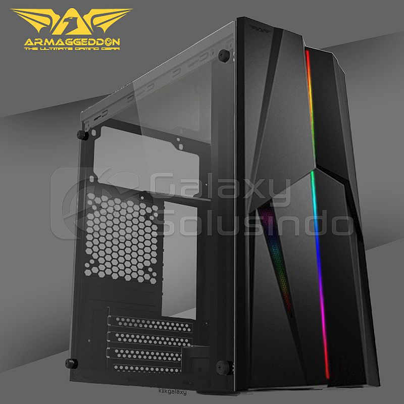 Armaggeddon TRON 1X Tempered Glass Gaming Case - Black | Lazada Indonesia
