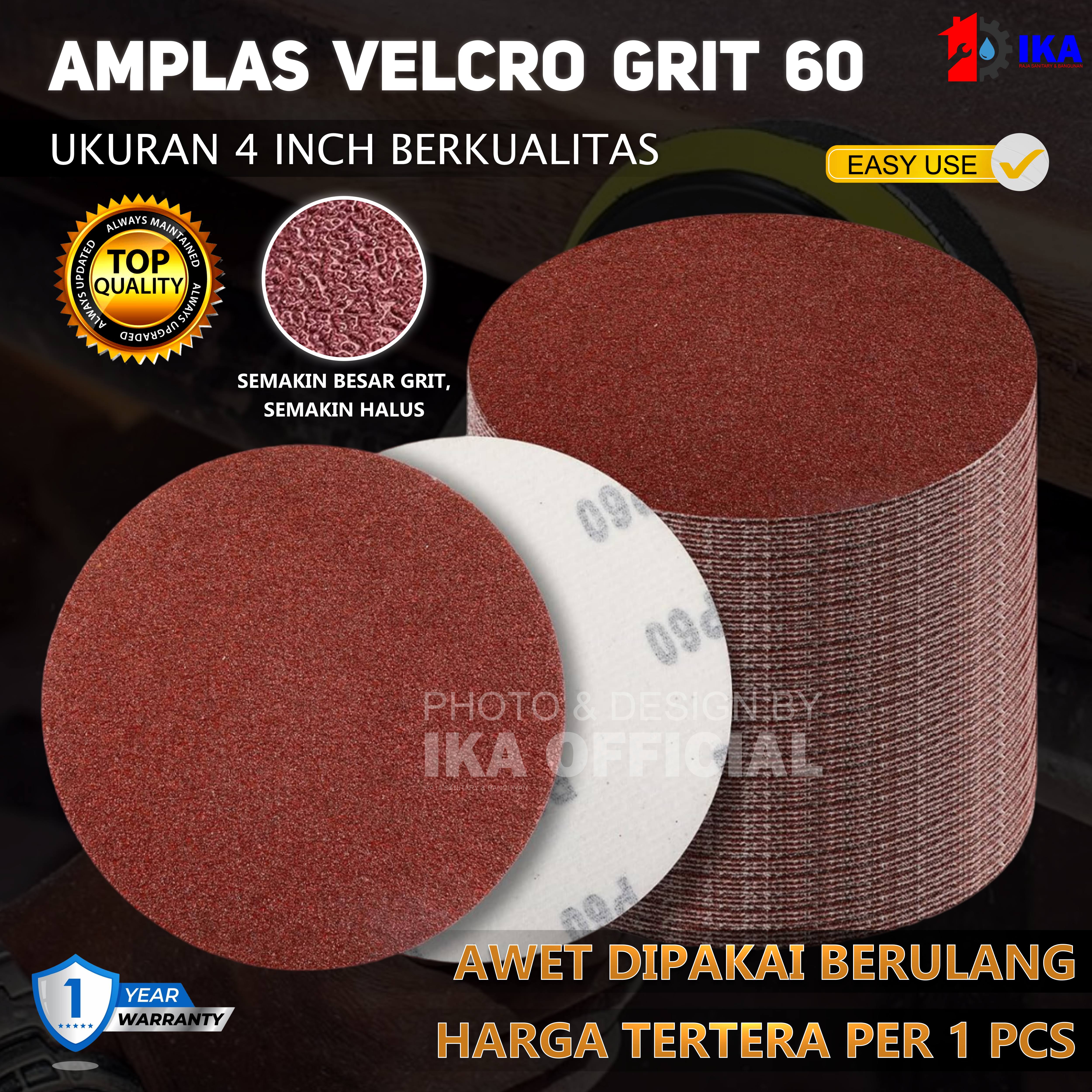 Amplas Bulat Velcro Grit Grid 60 Termurah Berkualitas / PROMO AMPLAS BULAT VELCRO TEMPEL GERINDA ...