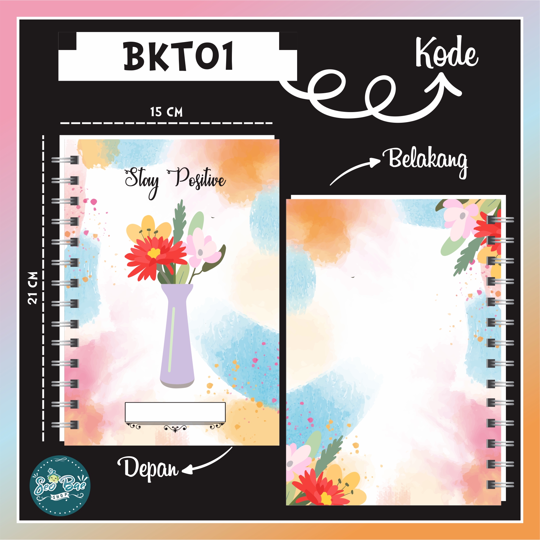 Notebook / Ring Note Floral / Flower Bouquet / Buket Bunga Unik Spiral ...