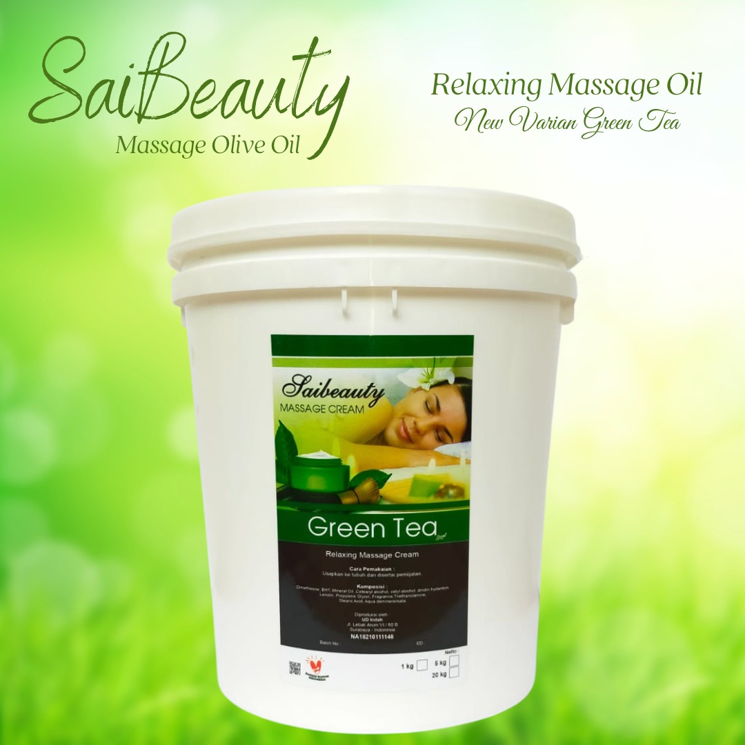 Massage Cream Greentea Pot 5kg Krim Pijat kemasan Pot Jar 5kg Saibeauty ...