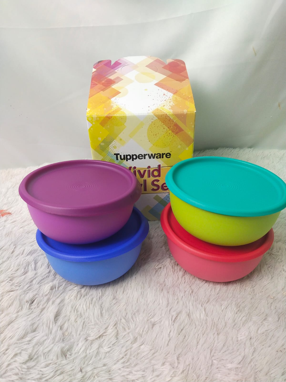 vivid bowl set isi 4 pcs mangkok tupperware | Lazada Indonesia
