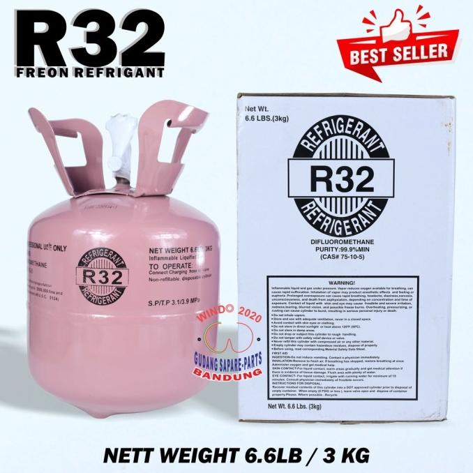 REFRIGANT R32 TABUNG DAN ISI 3 KG | PREON ORIGINAL SEGEL | FREON AC R ...