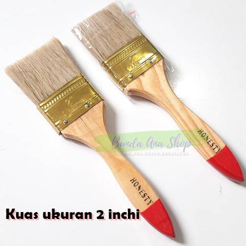 Kuas Cat Tembok Besi Kayu ukuran kecil sedang dan besar 1" , 1,5", 2 ...
