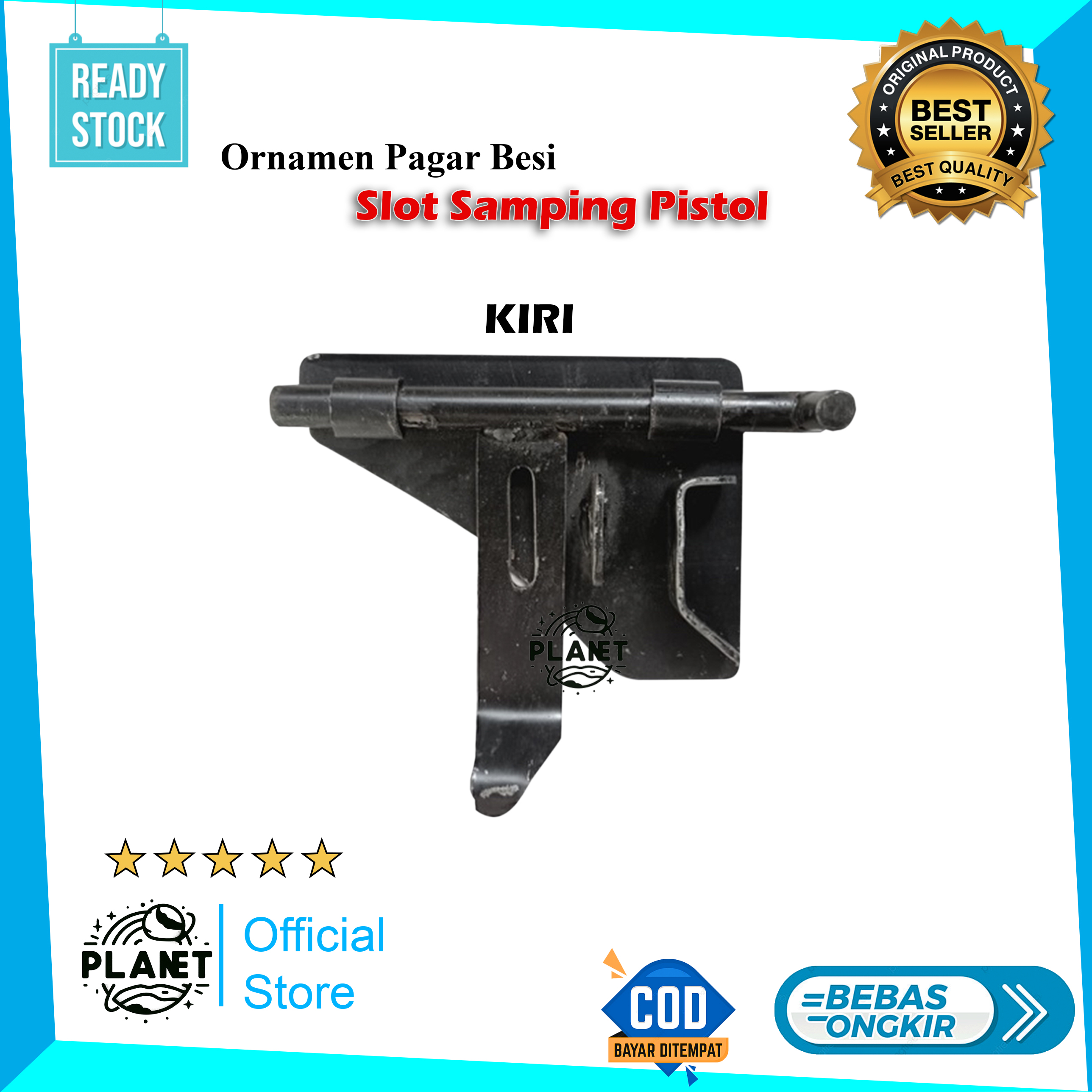 Slot pintu besi model pistol Kiri / Grendel kunci slot Pintu pagar ...