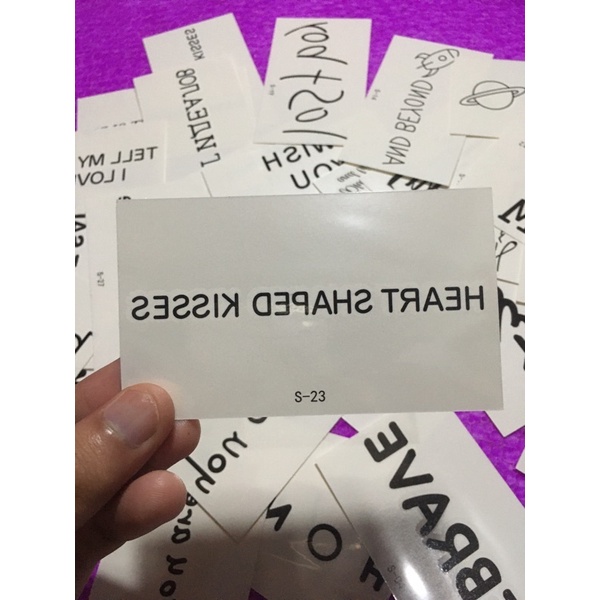 Tatto temporer tulisan inggris /Temporary tattoo tulisan/STIKER TATO ...