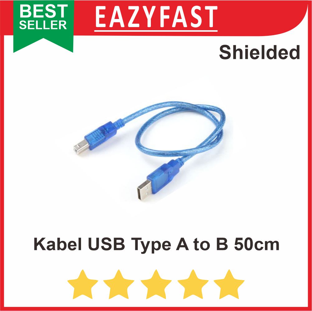 Kabel Data USB Type Tipe A to B Arduino Uno Mega Printer 50 cm | Lazada ...