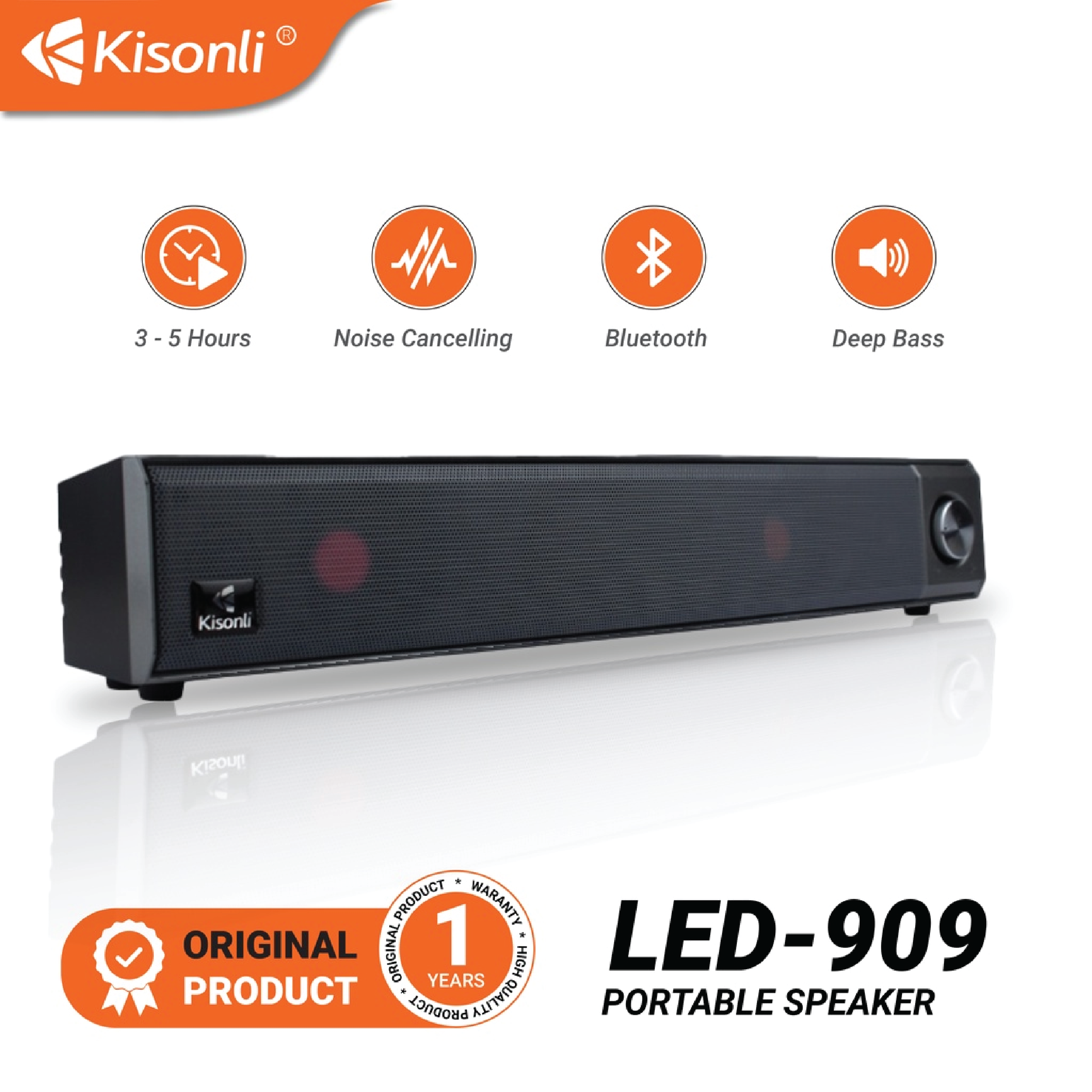 Kisonli LED-909 Soundbar Portable Speaker Subwoofer Bluetooth Bass ...