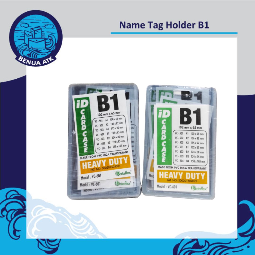 ID Card Holder / Name Tag Plastik Mika B1 Dataflex [isi 20pcs] VC-601 ...