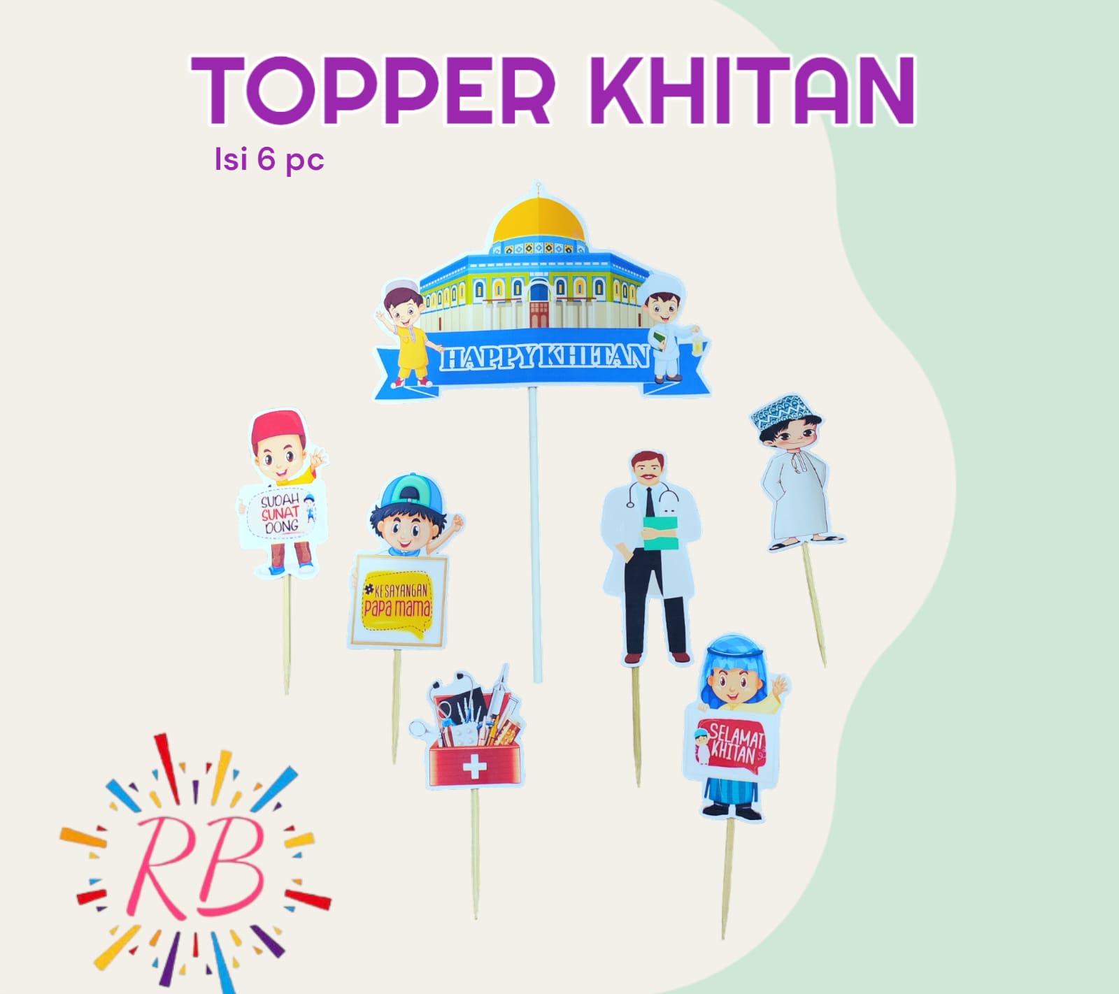 Cake Topper kue Khitanan - Hiasan kue khitanan cake topper khitanan ...