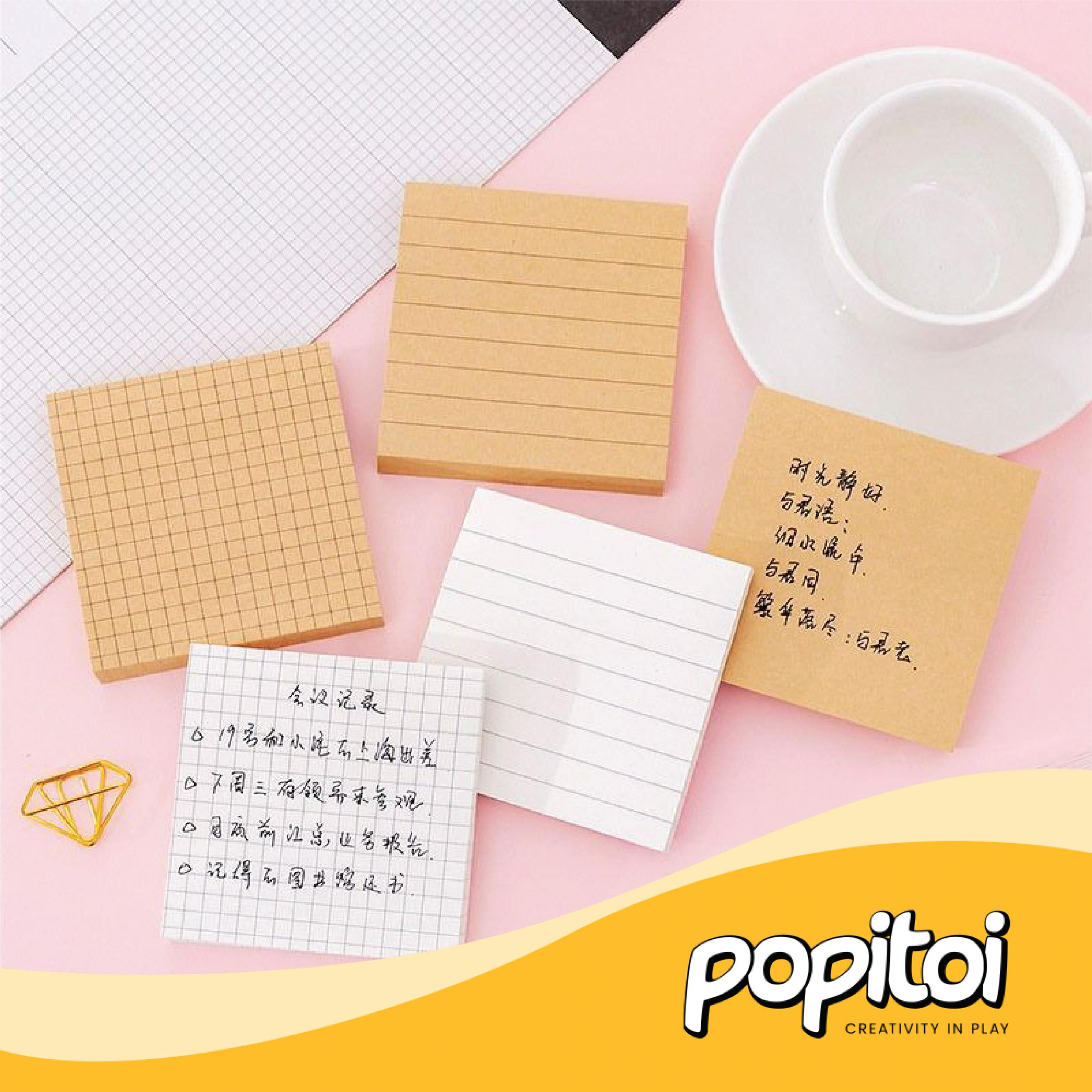 Simple Kraft White Mini Sticky Note Memo Pad Paper Series (80 Sheets ...