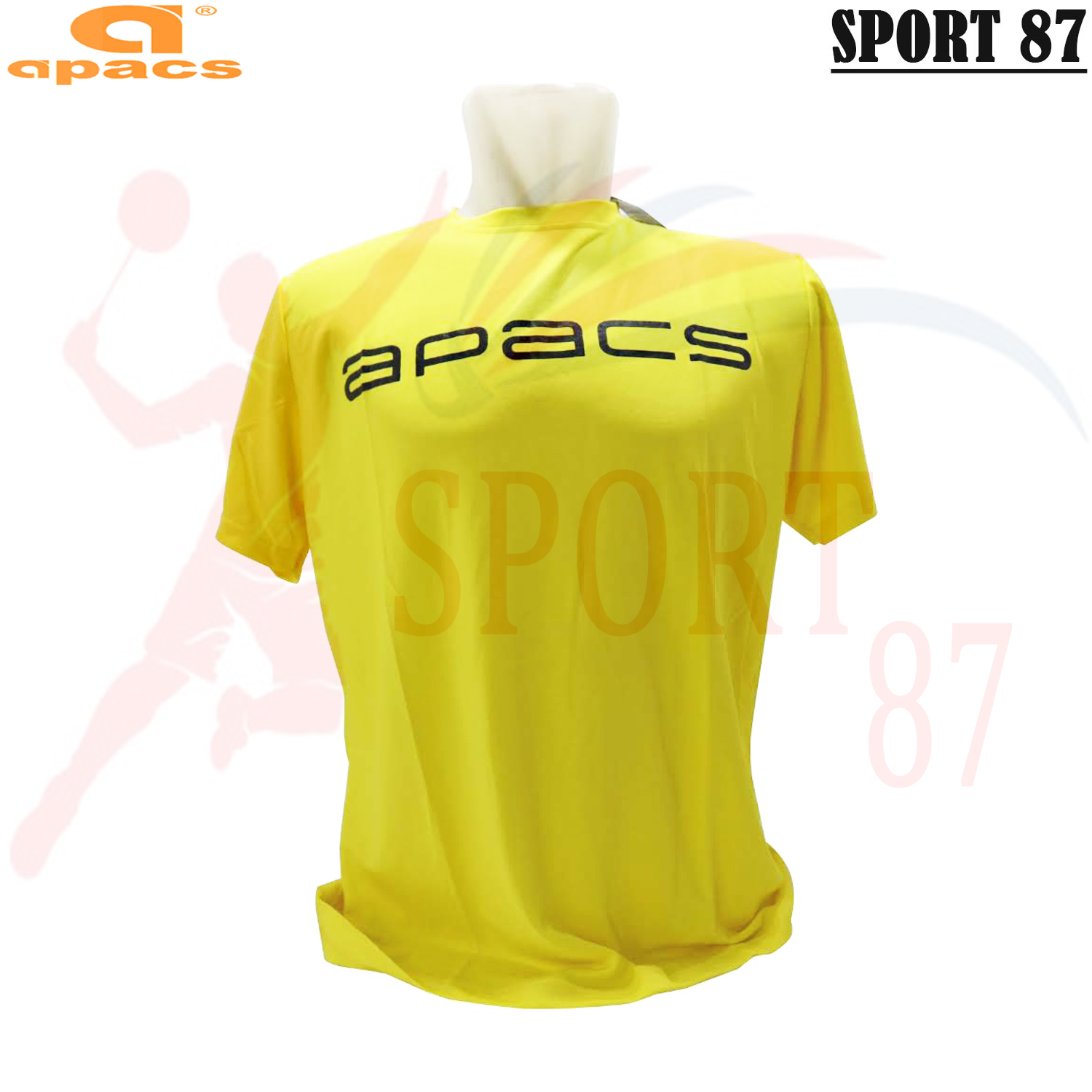 Baju Badminton Apacs Tutul Dryfit 001 AP YELLOW Kaos Bandminton Apacs ...