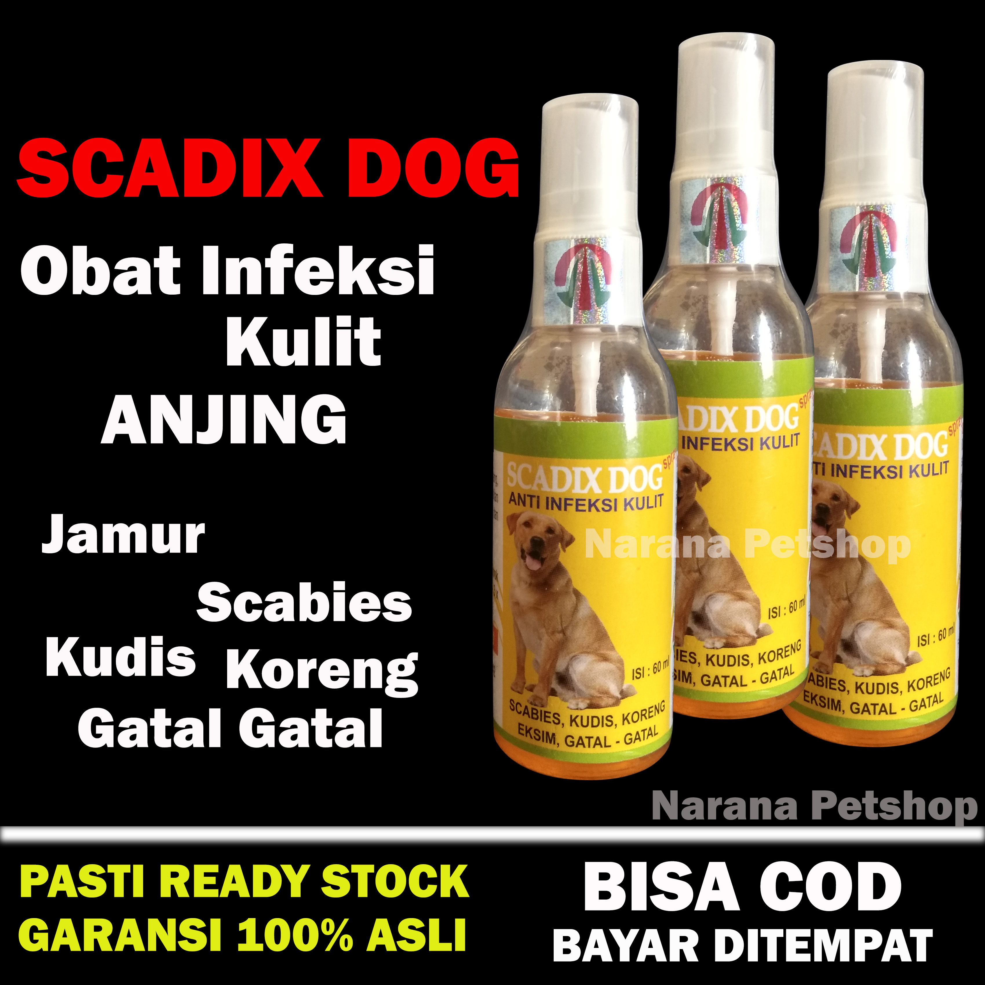 OBAT KULIT ANJING PENYAKIT KULIT SCADIX DOG JAMUR SCABIES DEMODEX ...