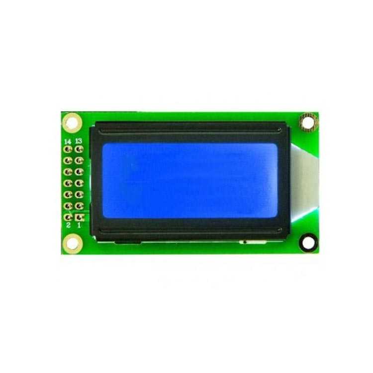 character LCD 8X2 2x8 0802 Blue COLOR warna Biru backlight karakter ...