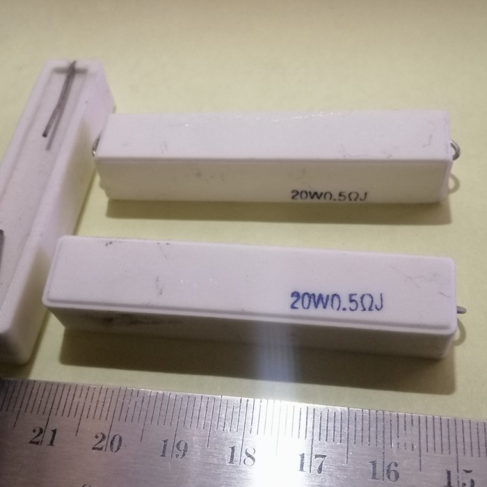 0,5ohm 0,5R 0,5RJ R5J 0,5 Ohm 20W 20 Watt Resistor Kapur 20WR5J 0.5 R ...