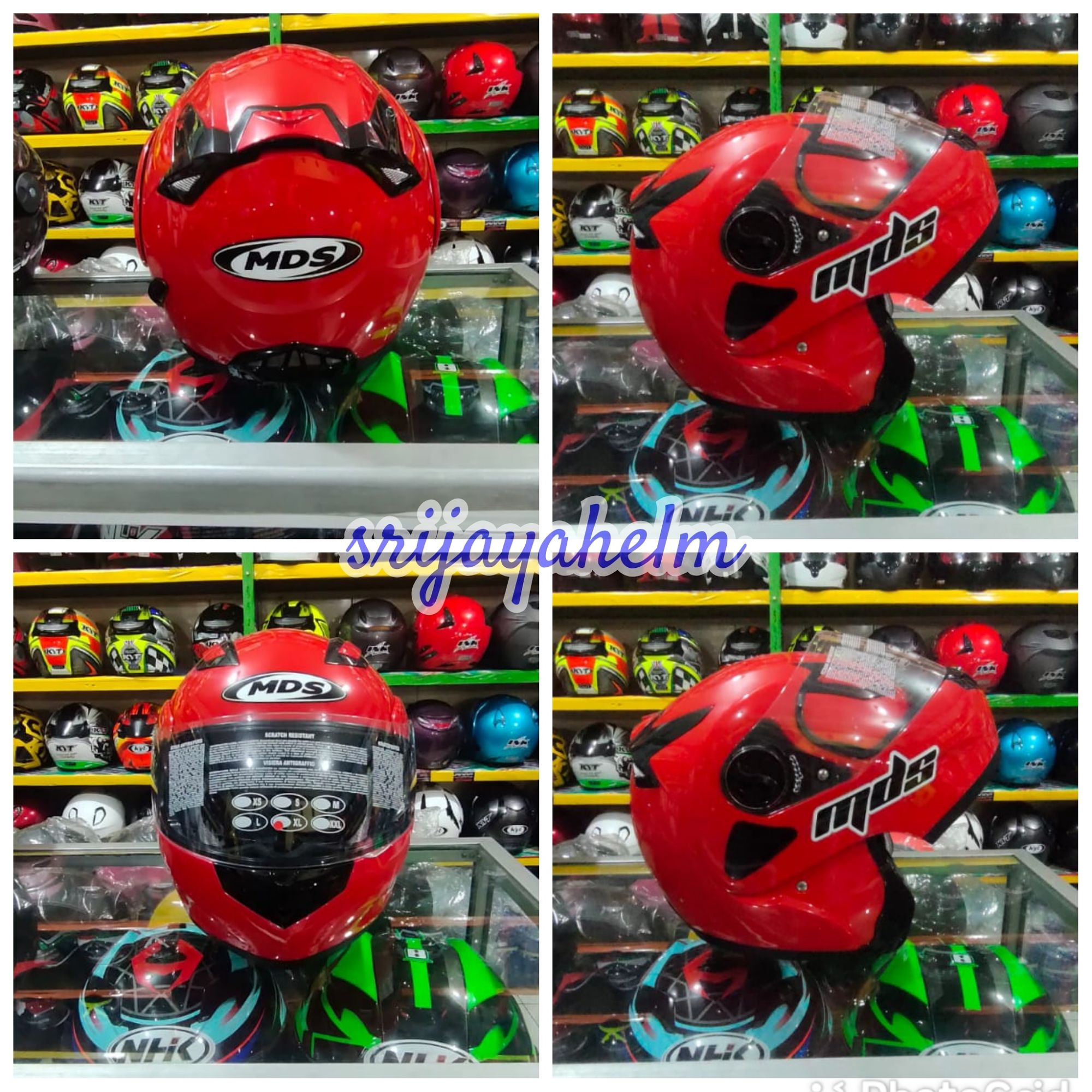 HELM MDS MODULAR MERAH FERARI BISA HALFACE&FULLFACE | Lazada Indonesia