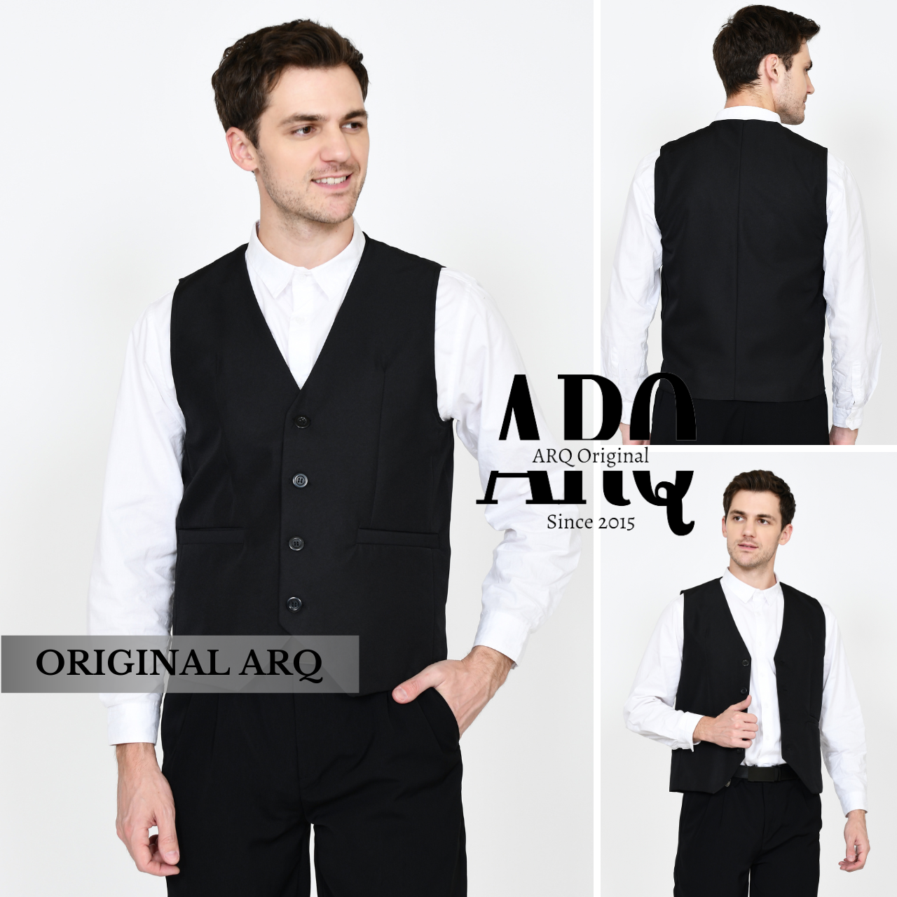 Jas Rompi Slimfit Pria Dewasa Terbaru - Rompi Jas Vest Blazer Hitam ...