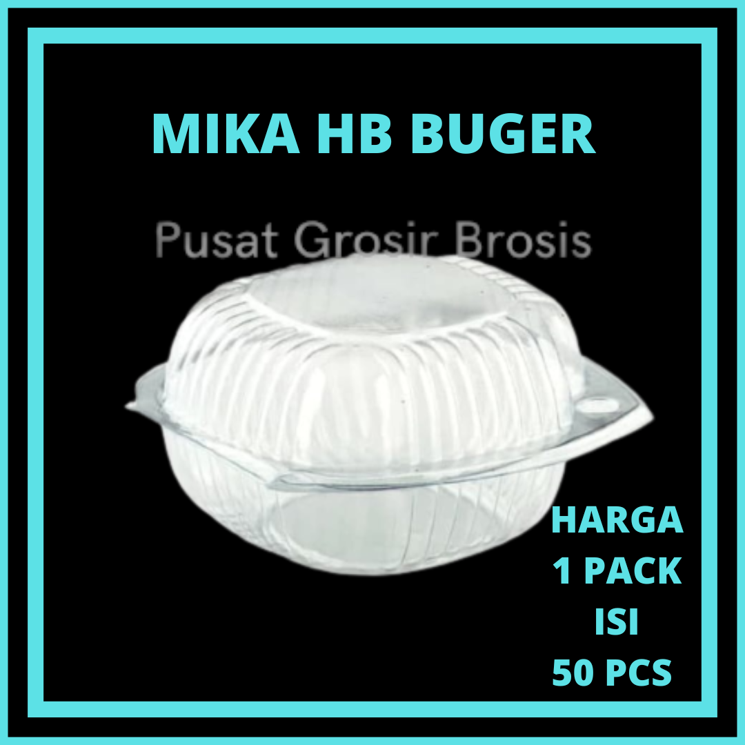 Box mika plastik isi 50pcs / Box mika plastik bening roti, burger ...