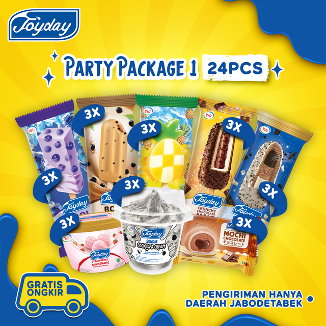Joyday Ice Cream Party Package 1 - Isi 24pcs Eskrim Mix | Lazada Indonesia