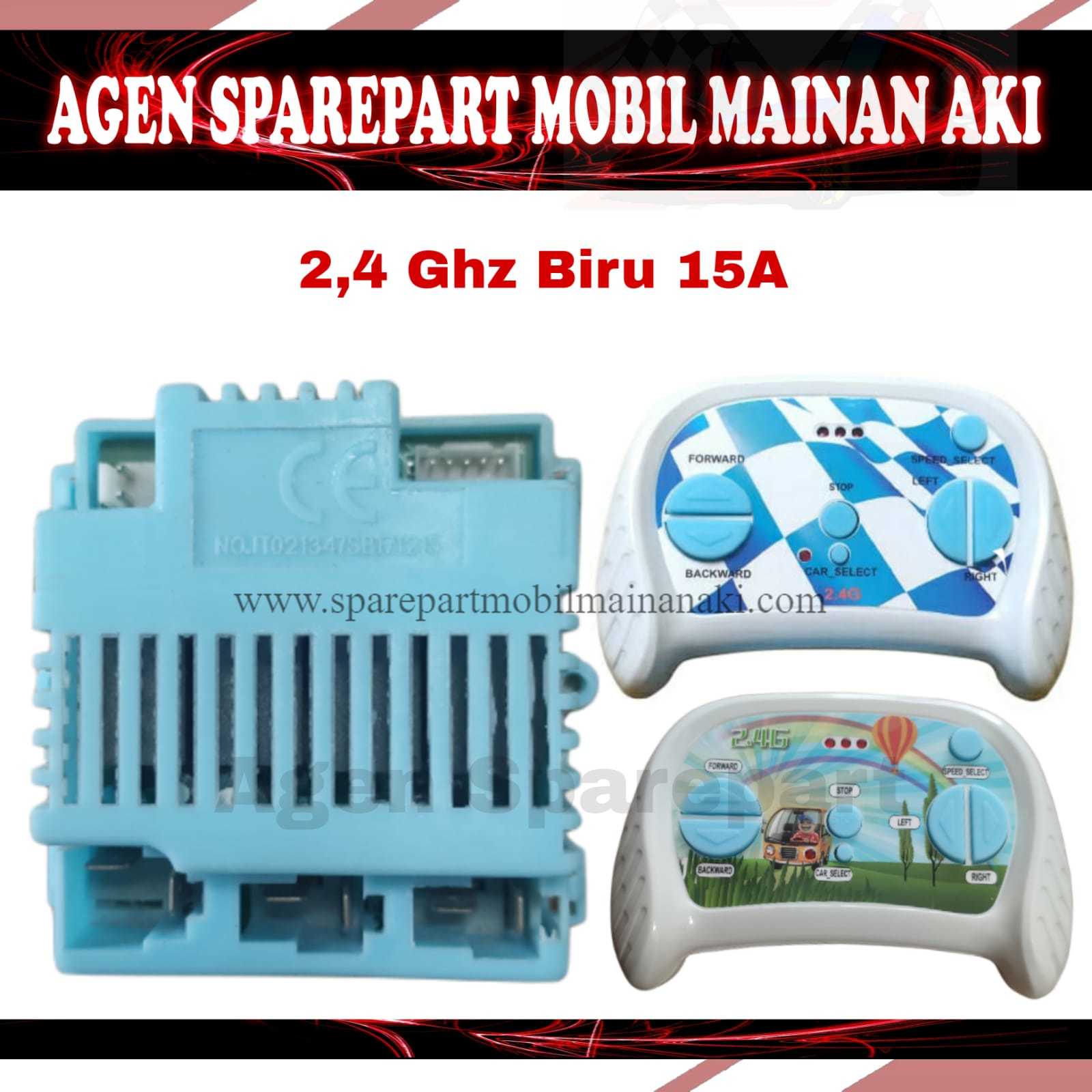 Receiver Remote Control BIRU 15A 2,4Ghz modul PCB mobil aki, pliko, PMB ...