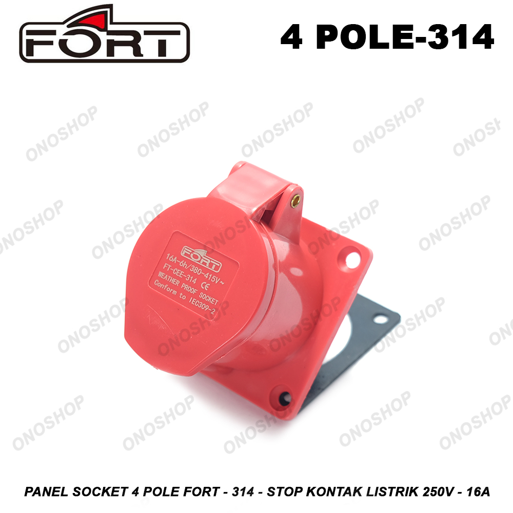 Panel Socket 4 Pole FORT - 314 - Stop Kontak Listrik 250V - 16A ...