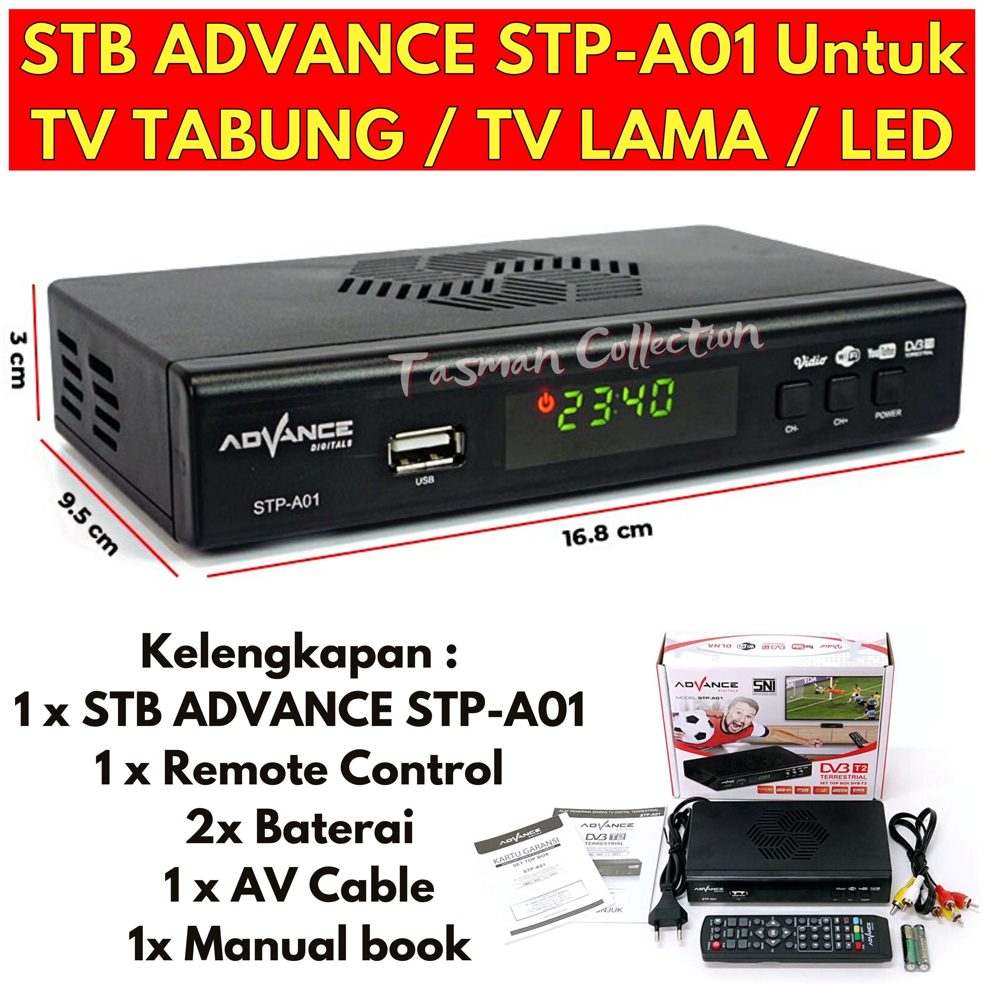 KUALITAS TERJAMIN Advance STB Set Top Box TV Digital Receiver Penerima Siaran Full HD/ STB Wifi ...