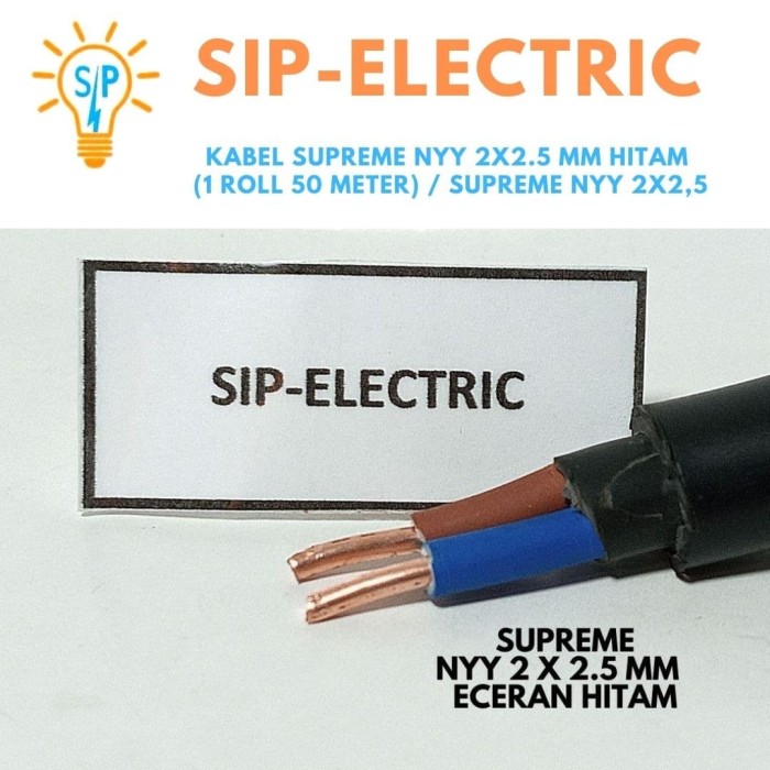 KABEL SUPREME NYY 2X2.5 MM HITAM ECERAN / SUPREME NYY 2X2,5 MM | Lazada ...