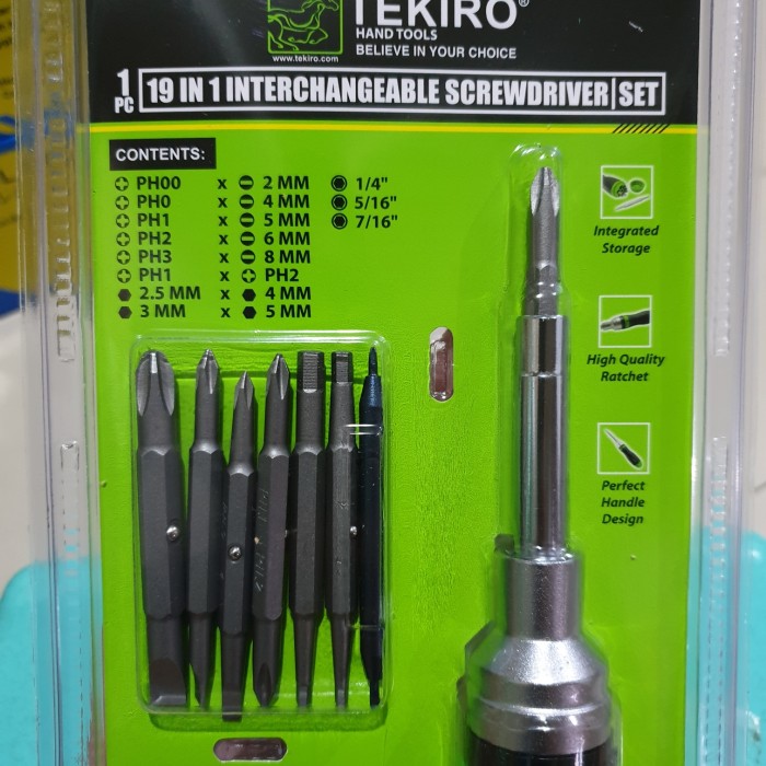 OBENG SET TEKIRO INTERCHANGEABLE SCREWDRIVER SET 19 IN 1 OBENG SET dt ...